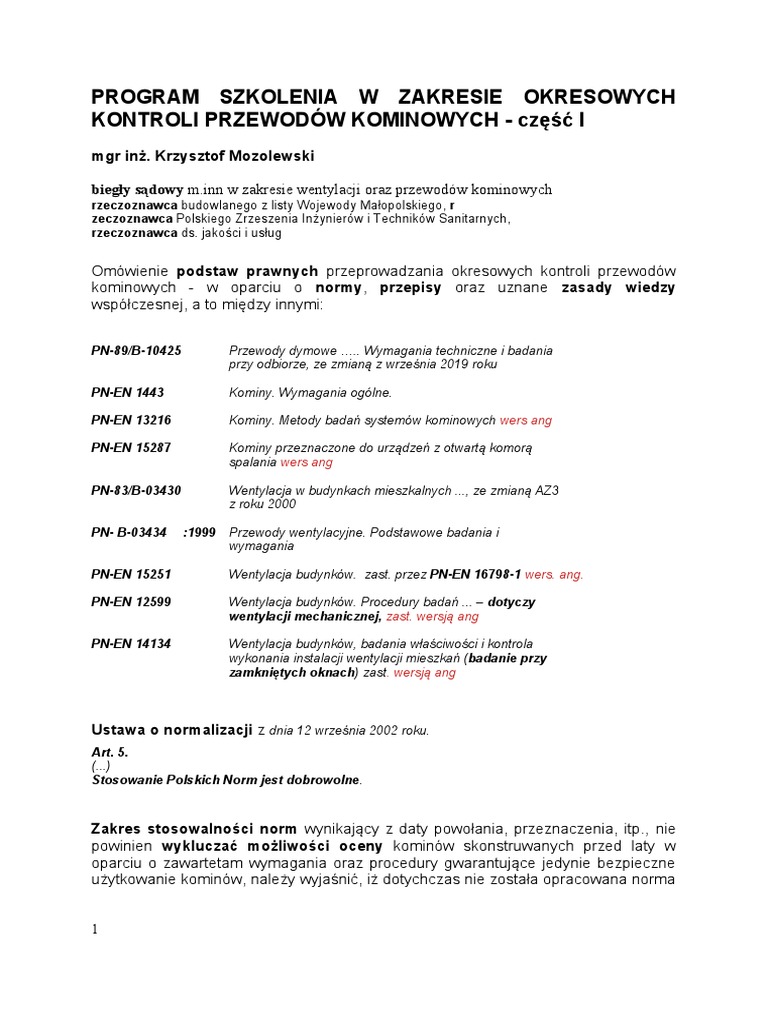 Program Szkolenia W Zakresie Okresowych Kontroli - Dzien Pierwszy ... Program Szkolenia W Zakresie Okresowych Kontroli - Dzien Pierwszy ...