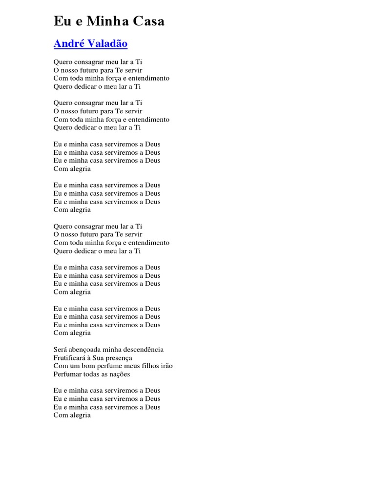 Eu e Minha Casa - Letra | PDF