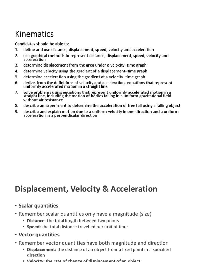 Kinematics | Download Free PDF | Velocity | Acceleration