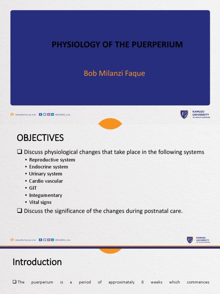 Physiology of Puerperium Bob | PDF | Childbirth | Postpartum Period