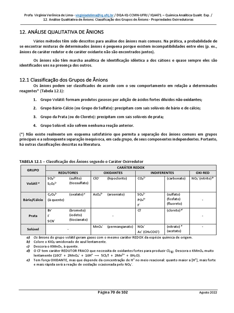 Apostila Quali - Parte Ânions | PDF