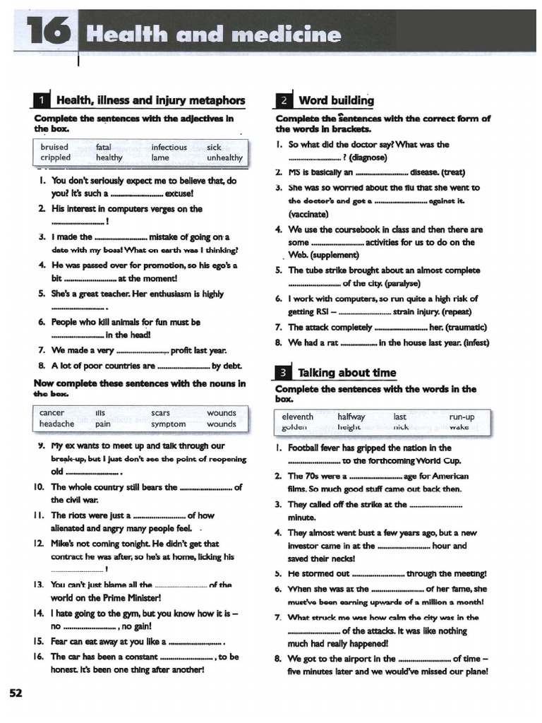 Health and Medicine-Vocabulary Practice | PDF