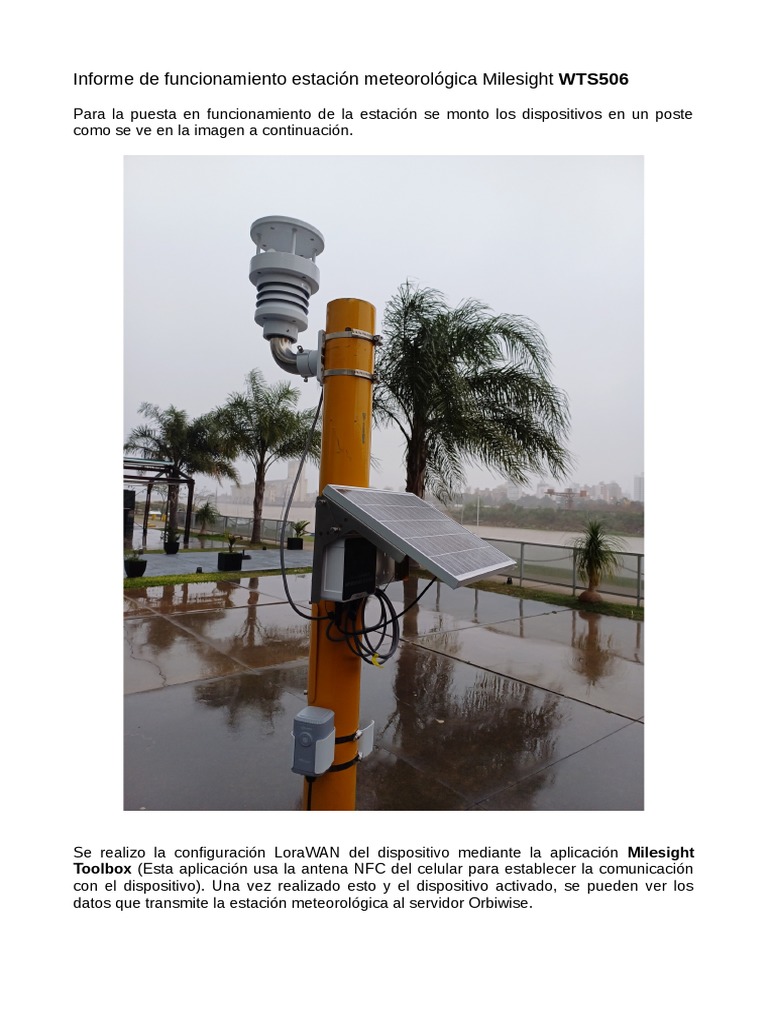 Informe de Funcionamiento Estación WTS506 | PDF | Herida | Meteorología