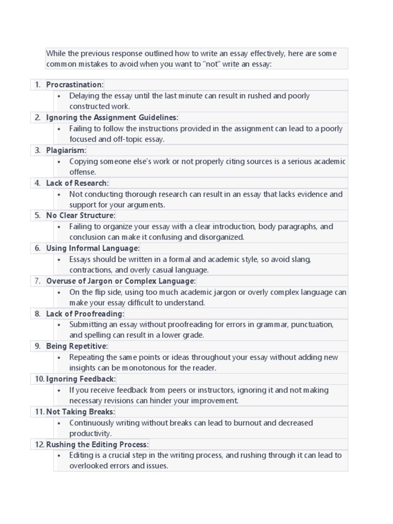 Common Essay Writing Mistakes | PDF | Essays | Proofreading