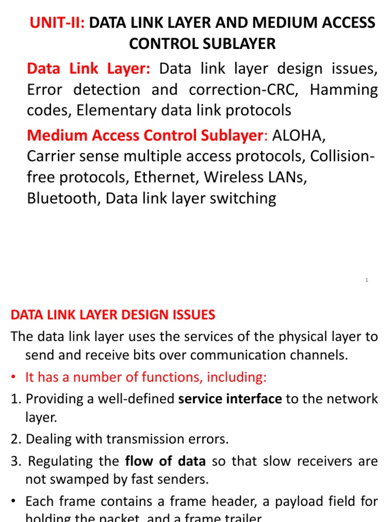 Cn Unit 2 Pdf Transmission Control Protocol Error Detection And Correction 
