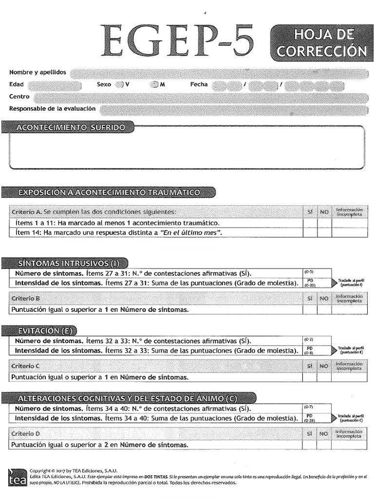 EGEP-5 Hoja de Correccion | PDF