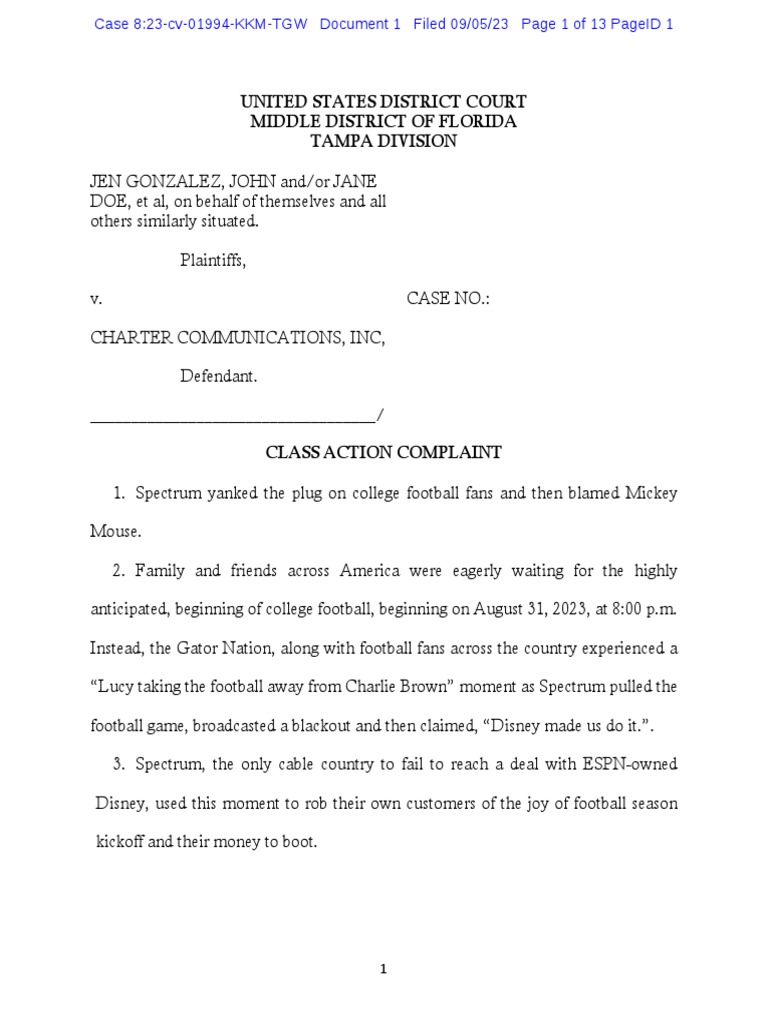 Gonzalez v. Charter | PDF | Legal Remedy | Lawsuit