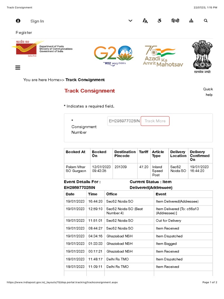 Track Consignment | PDF