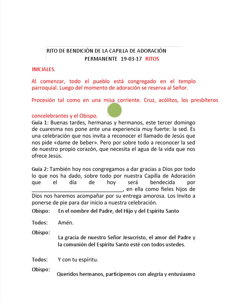 PDF Bendicion Capilla 19 03 PDF Compress | PDF | eucaristía | Oración