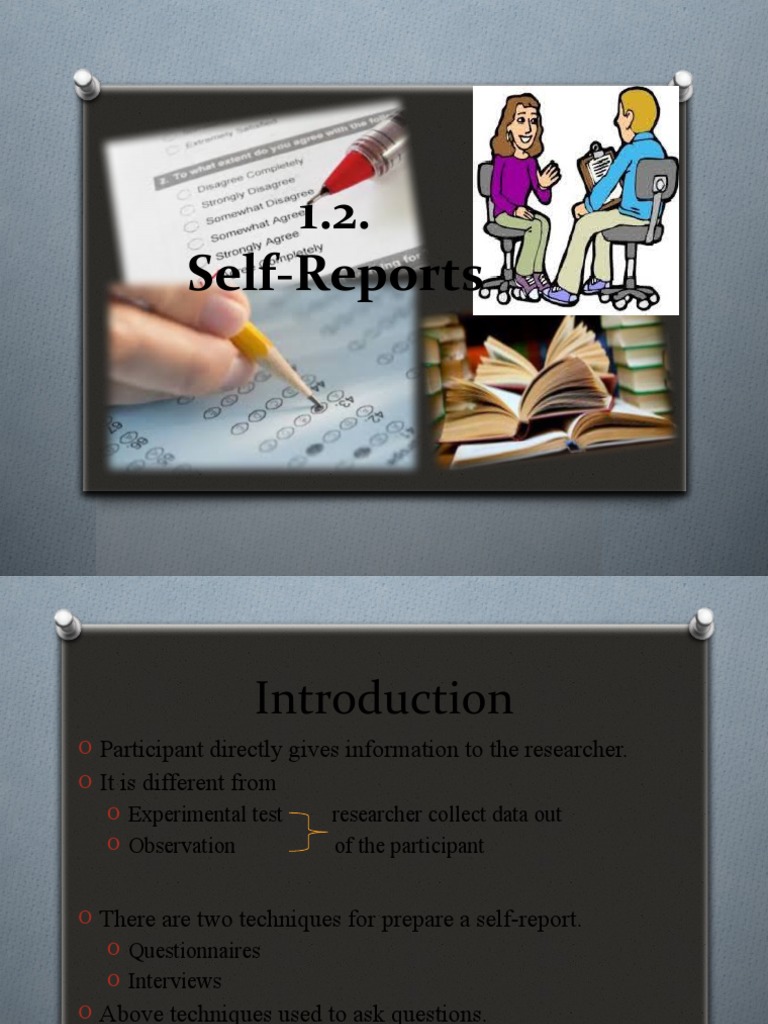 1 2 Self-Reports | PDF | Survey Methodology | Self Report Study
