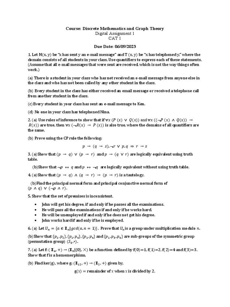 Da DMGT | PDF | Logic | Mathematical Logic