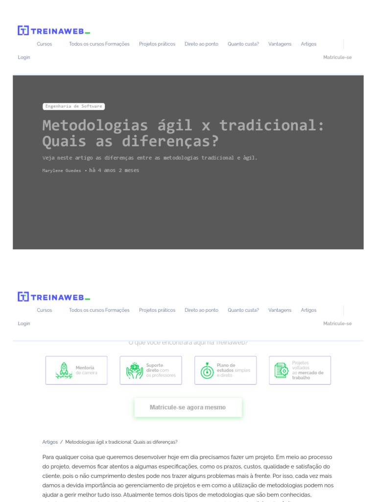 Metodologias Ágil X Tradicional - Quais As Diferenças - Blog TreinaWeb ...
