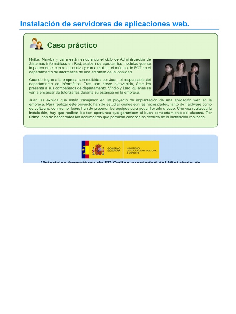 1 Instalación de Servidores de Aplicaciones Web. | PDF