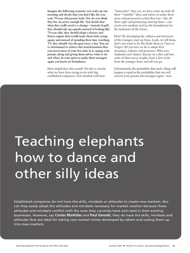 Teaching Elephants How To Dance and Other Silly Ideas | Download Free ...