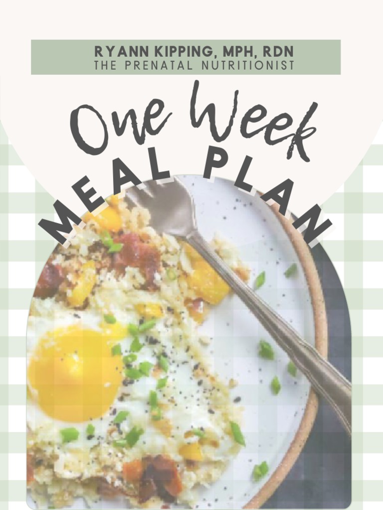 7 Day Meal Plan Pdf Salad Roasting