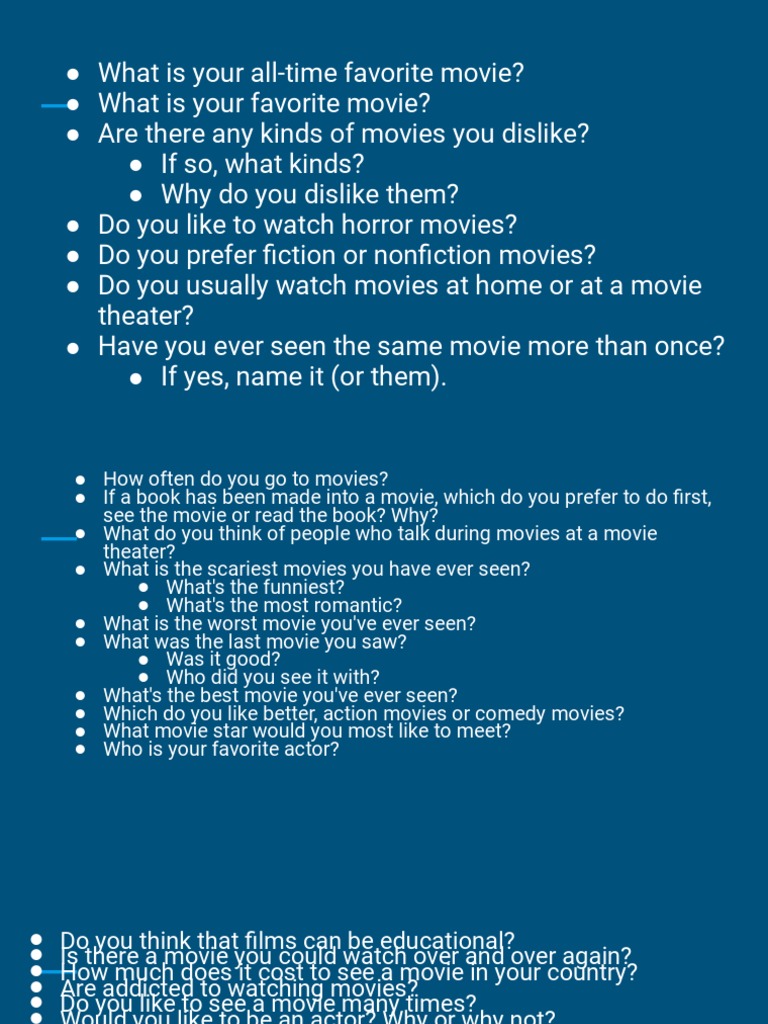 Movies Questions | PDF