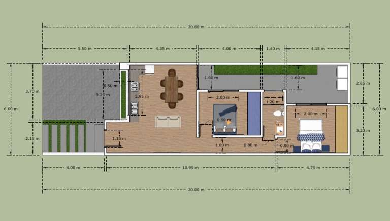 Plano Casa 6x20 Mts | PDF