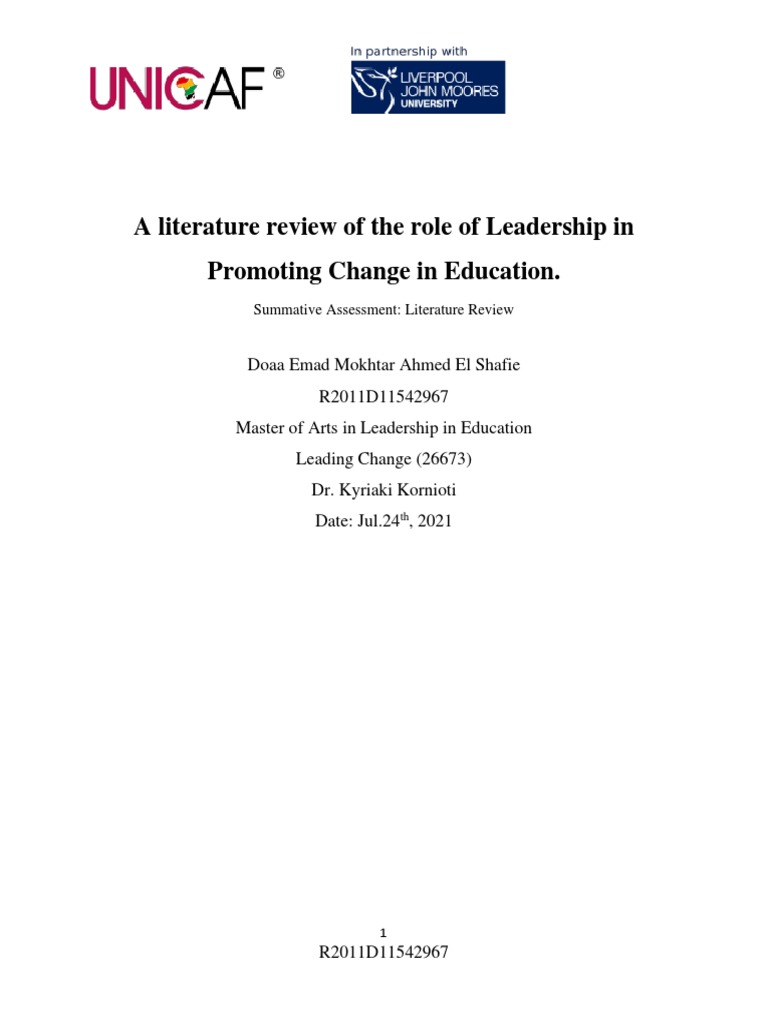 Summative Assessment Literature Review | PDF | Leadership ...