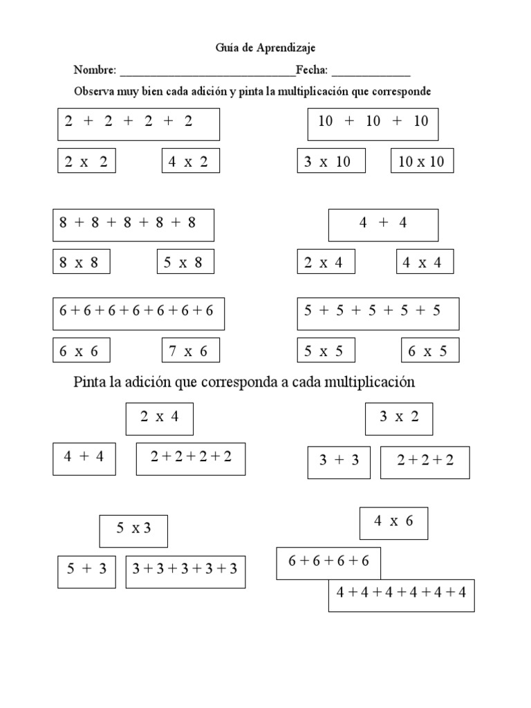 Guía de Multiplicaciones para Primaria | PDF