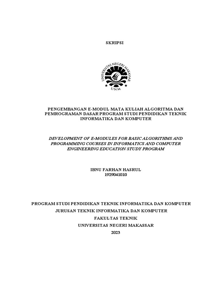 Naskah Hasil - Ibnu Farhan Hasrul - 1929041010 | PDF