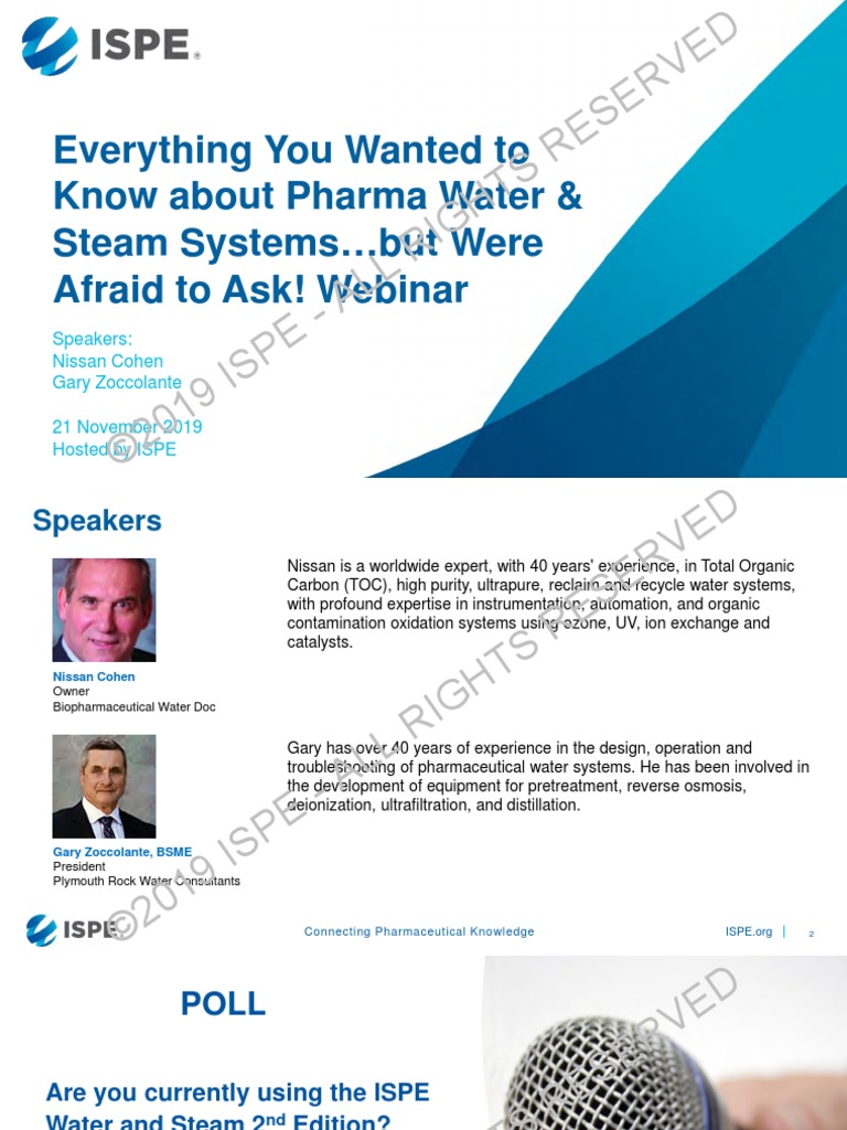 ISPE Presentation Water Steam Systems 1681853503 | PDF | Purified Water ...