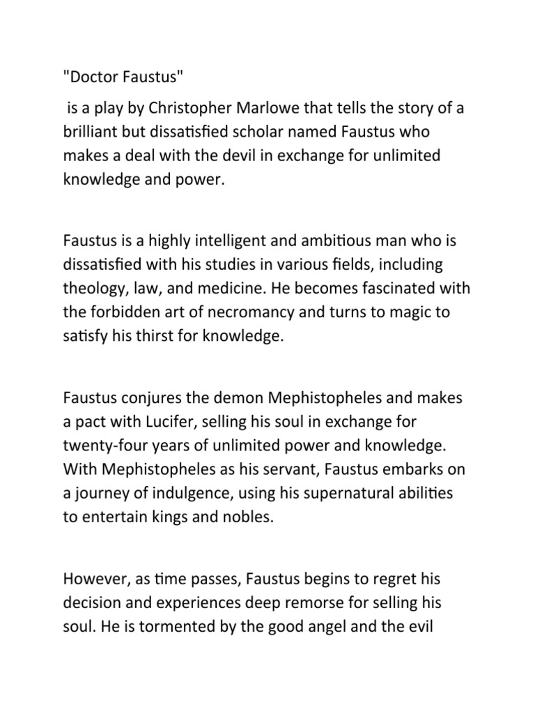 Doctor Faustus: Marlowe's Tragic Play | PDF