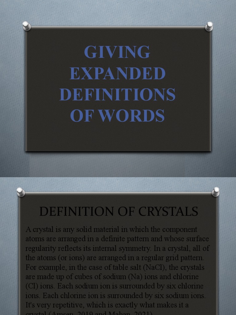 Giving Expanded Definitions of Words | PDF