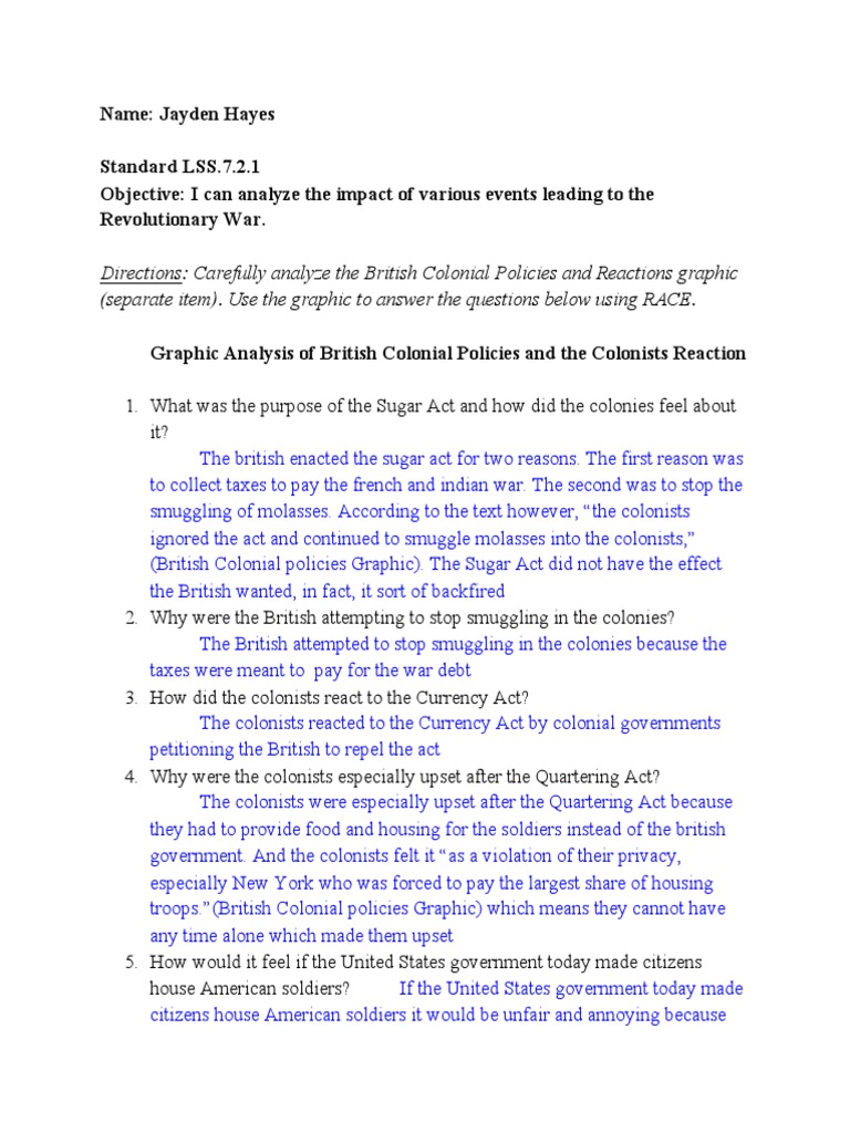 Edited - JAYDEN HAYES - Graphic Analysis British Colonial Policies ...