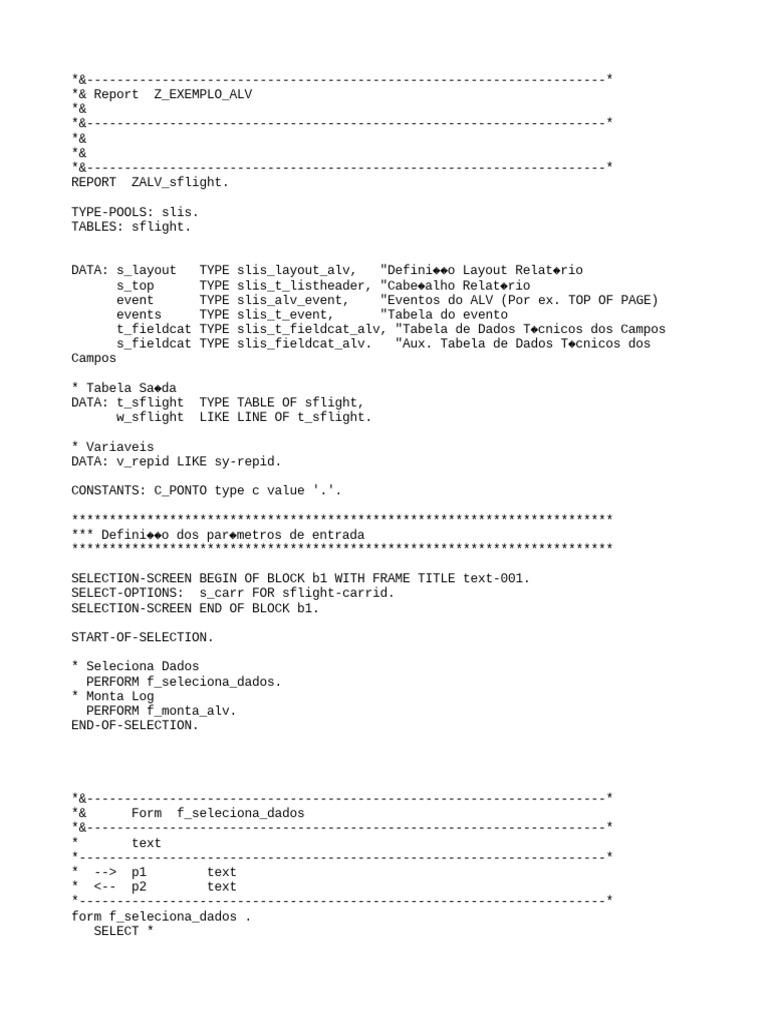 Programa ALV para Debug | PDF Programa ALV para Debug | PDF