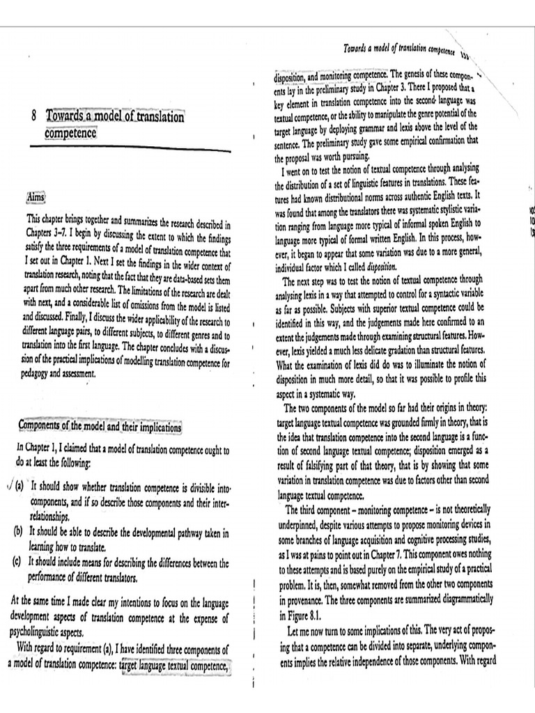 Campbell - Chapter 8.towards A Model of Translation Competence | PDF