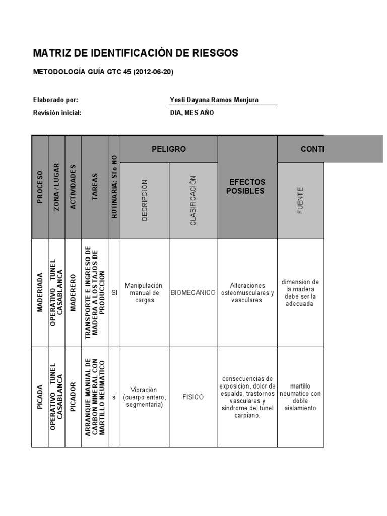 Matriz de Riesgos Ejemplo | PDF | Naturaleza | Ciencias fisicas