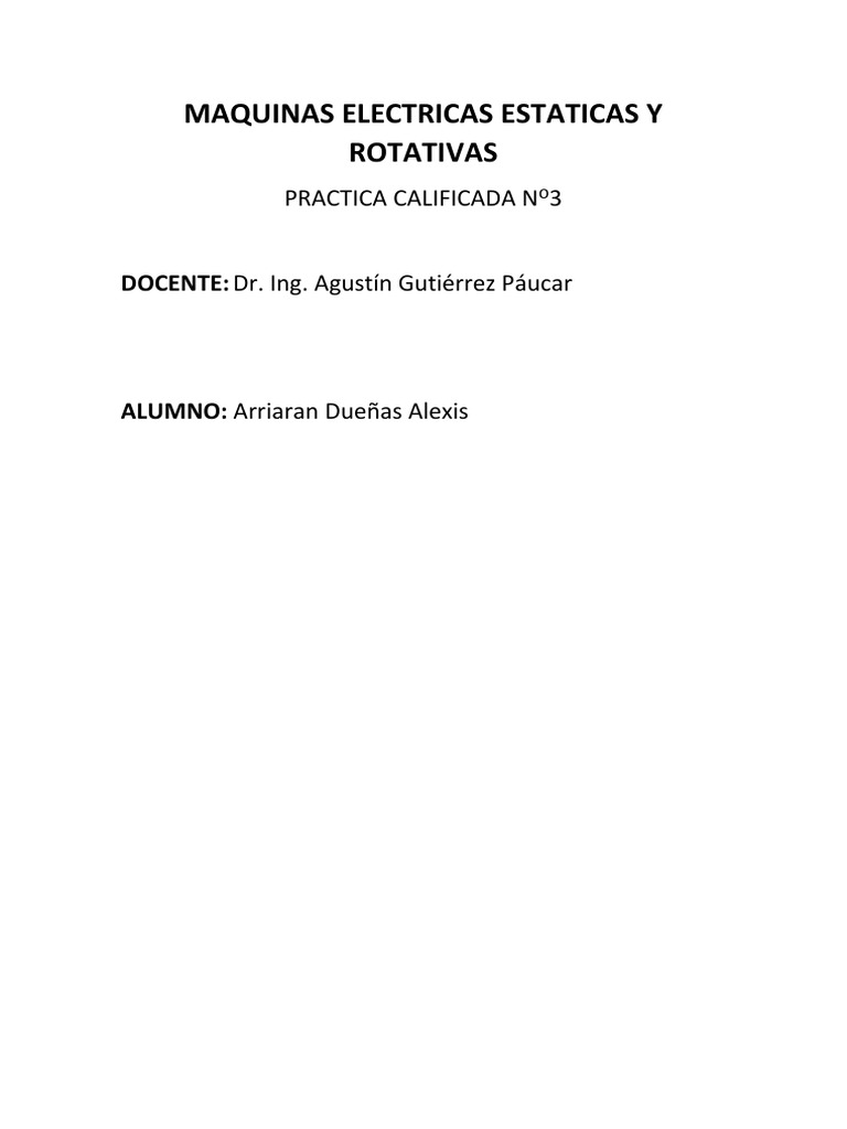 Maquinas Electricas Estaticas y Rotativas Pc33 | PDF | Transformador | Corriente eléctrica