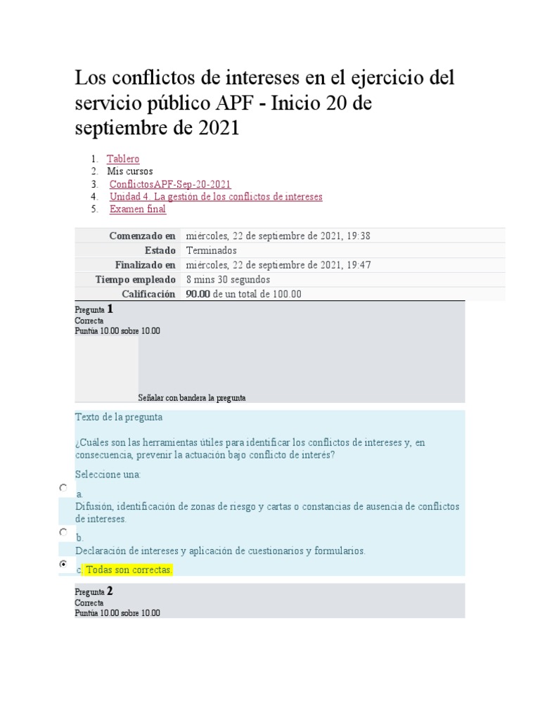 Los Conflictos De Intereses En El Ejercicio Del Servicio P blico APF