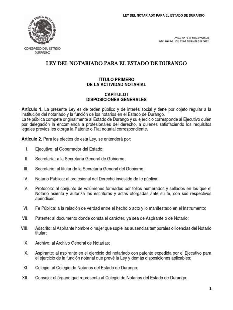 Ley Del Notariado | PDF | Derecho Civil (Common Law) | Justicia