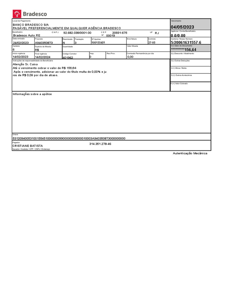Boleto Cris | PDF | Bancos | Serviços financeiros