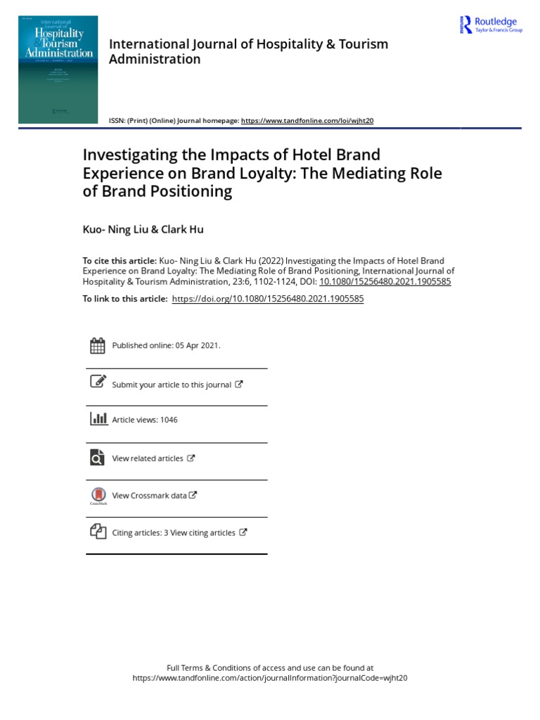 Investigating The Impacts of Hotel Brand Experience On Brand Loyalty ... Investigating The Impacts of Hotel Brand Experience On Brand Loyalty ...