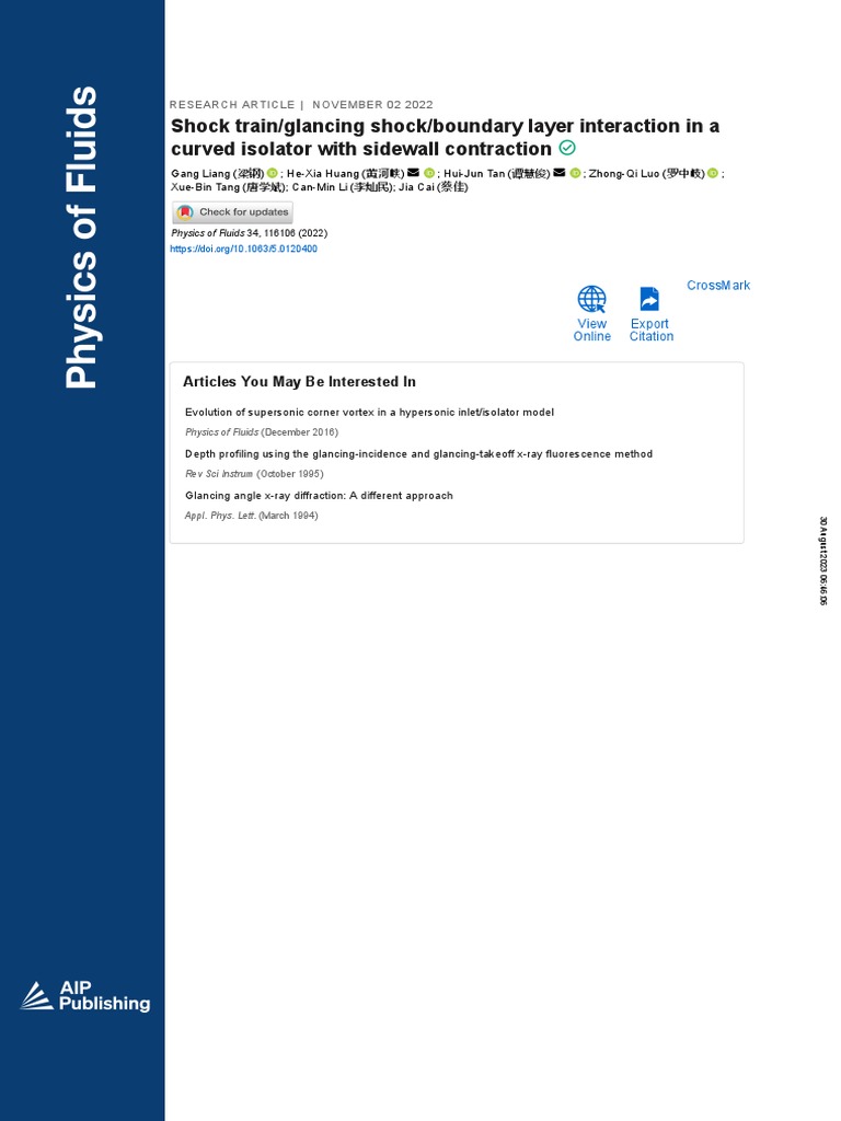 19 Shock Train Glancing Shock Boundary Layer Interaction In A Curved Isolator Pdf Shock