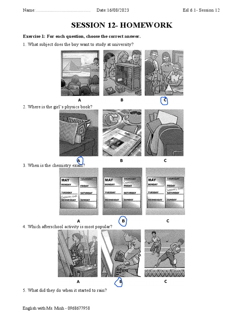 ESL 6.1 Session 12 Homework Guide | PDF | Sea | Submarines