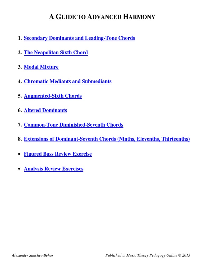 A Guide To Advanced Harmony | PDF | Chord (Music) | Minor Scale
