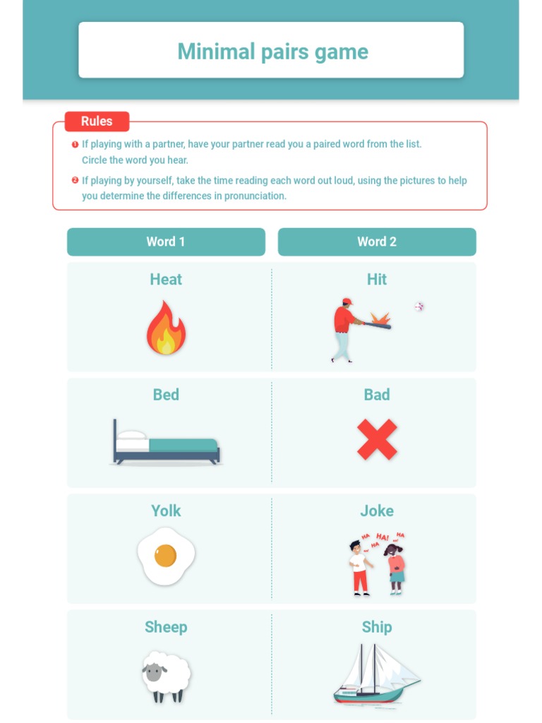 Minimal Pairs Game | PDF