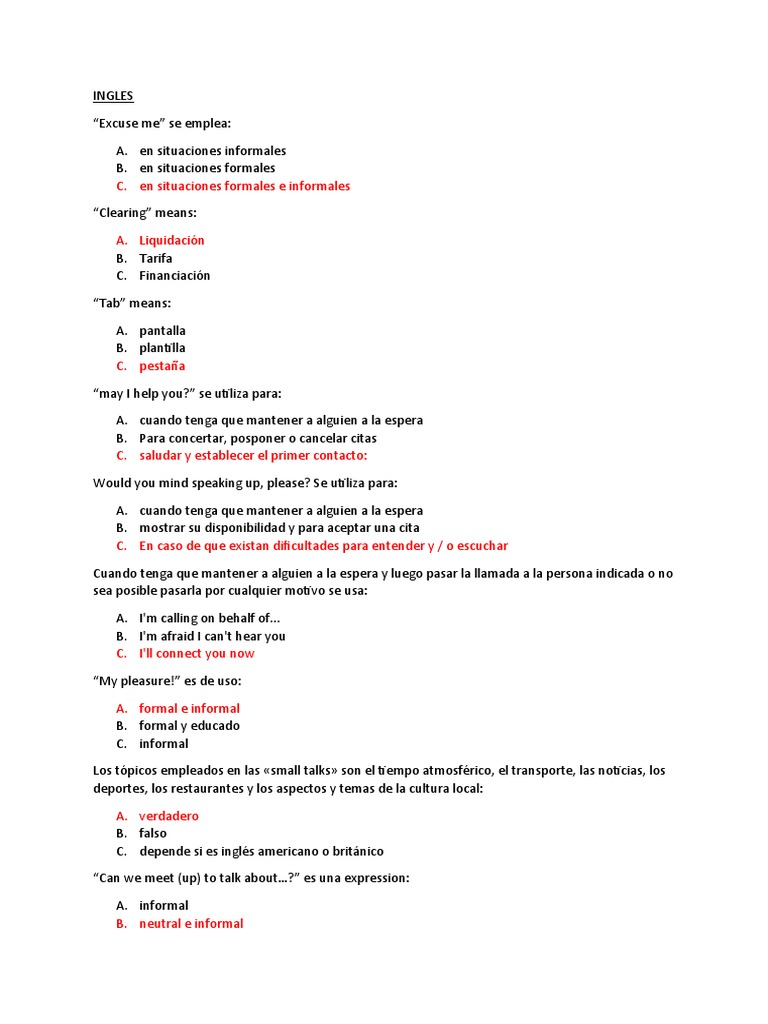 Ingles Test | PDF | Crecimiento personal y profesional | Artes del ...