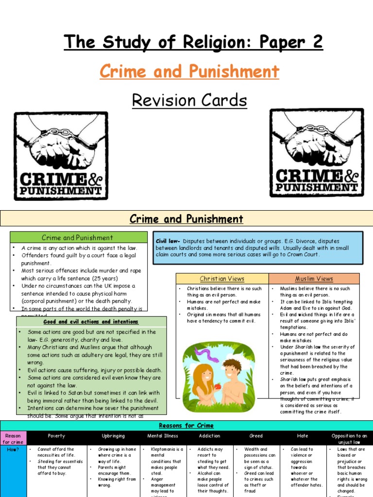 Revision Cards - Theme E-Crime and Punishment | PDF | Forgiveness ...