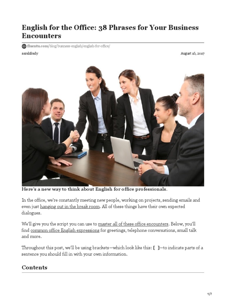 English For Office | PDF | Telephone | Communication