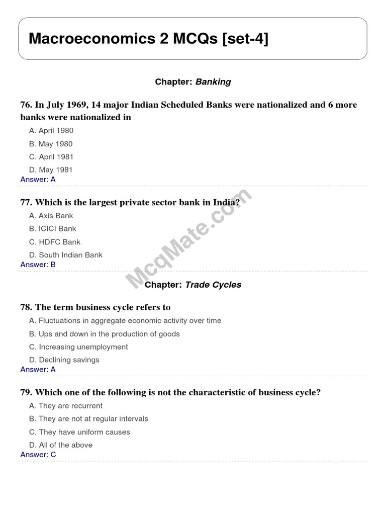 Macroeconomics 2 Set 4 | PDF | Business Cycle | Interest