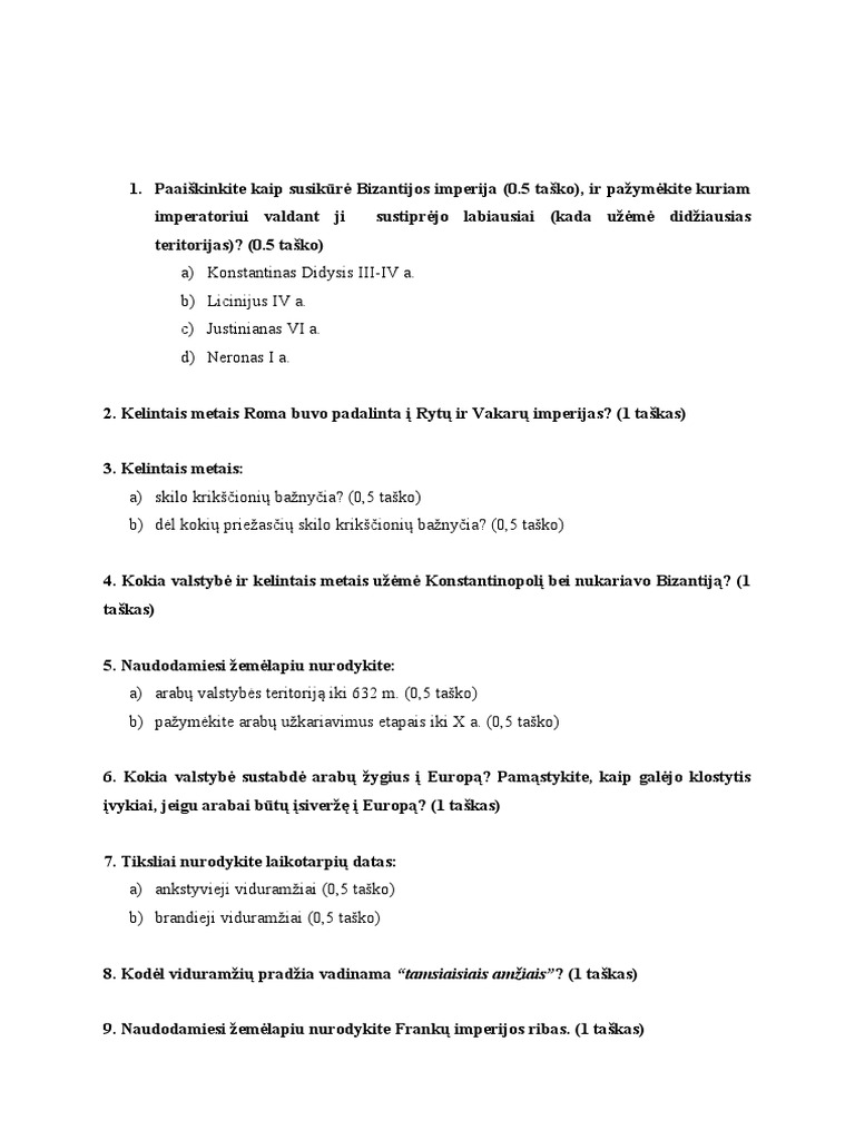 2 Semestro 1 Kontrolinis 6 Klase | PDF