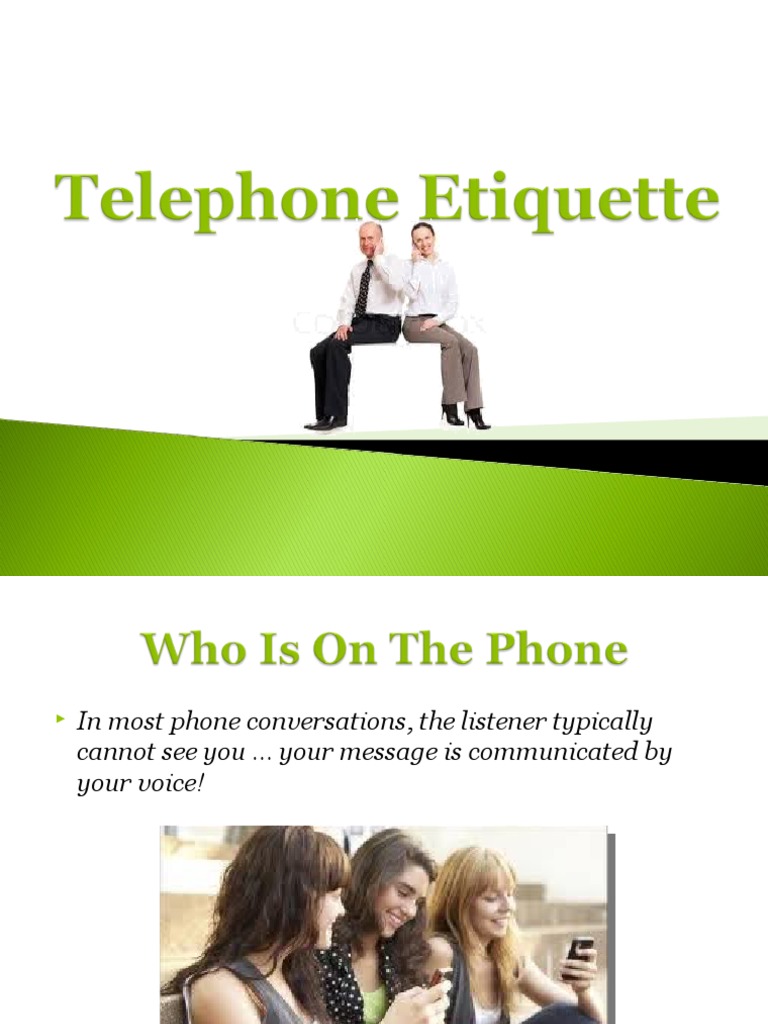 Telephoneetiquette PPT mktg1 | PDF | Etiquette | Telephone