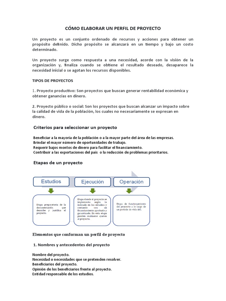 Cómo Elaborar Un Perfil de Proyecto 2 | PDF | Marketing | Business