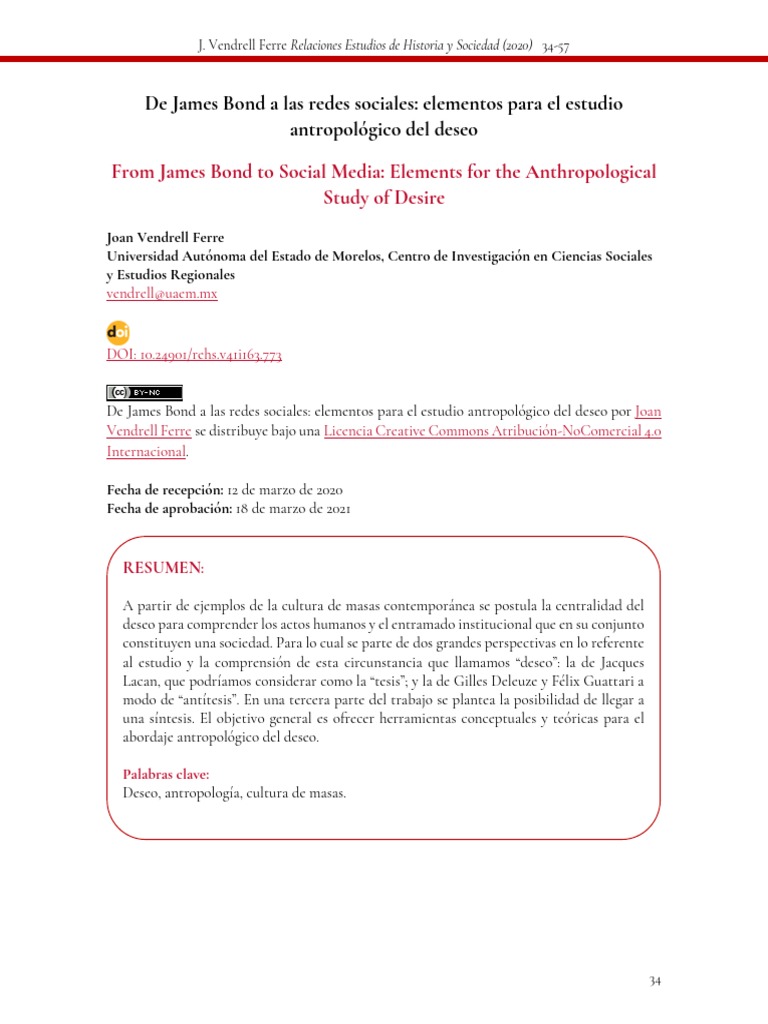 Estudio Del Deseo - Vendrell - 2020 | PDF | Jacques Lacan | Psicoanálisis