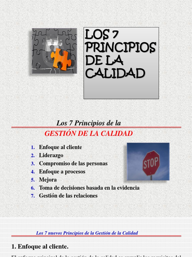10 Los 7 Principios de La Calidad | PDF | Gestión de la calidad | Calidad (comercial)