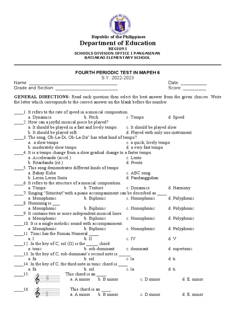 PT - Mapeh 6 - Q4 V2 | PDF | Chord (Music) | Dances PT - Mapeh 6 - Q4 V2 | PDF | Chord (Music) | Dances